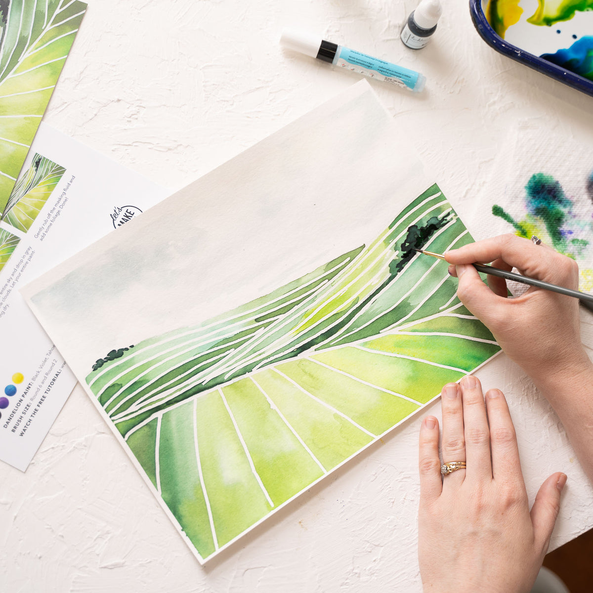 Kid-Friendly Landscape Art Project– Let's Make Art